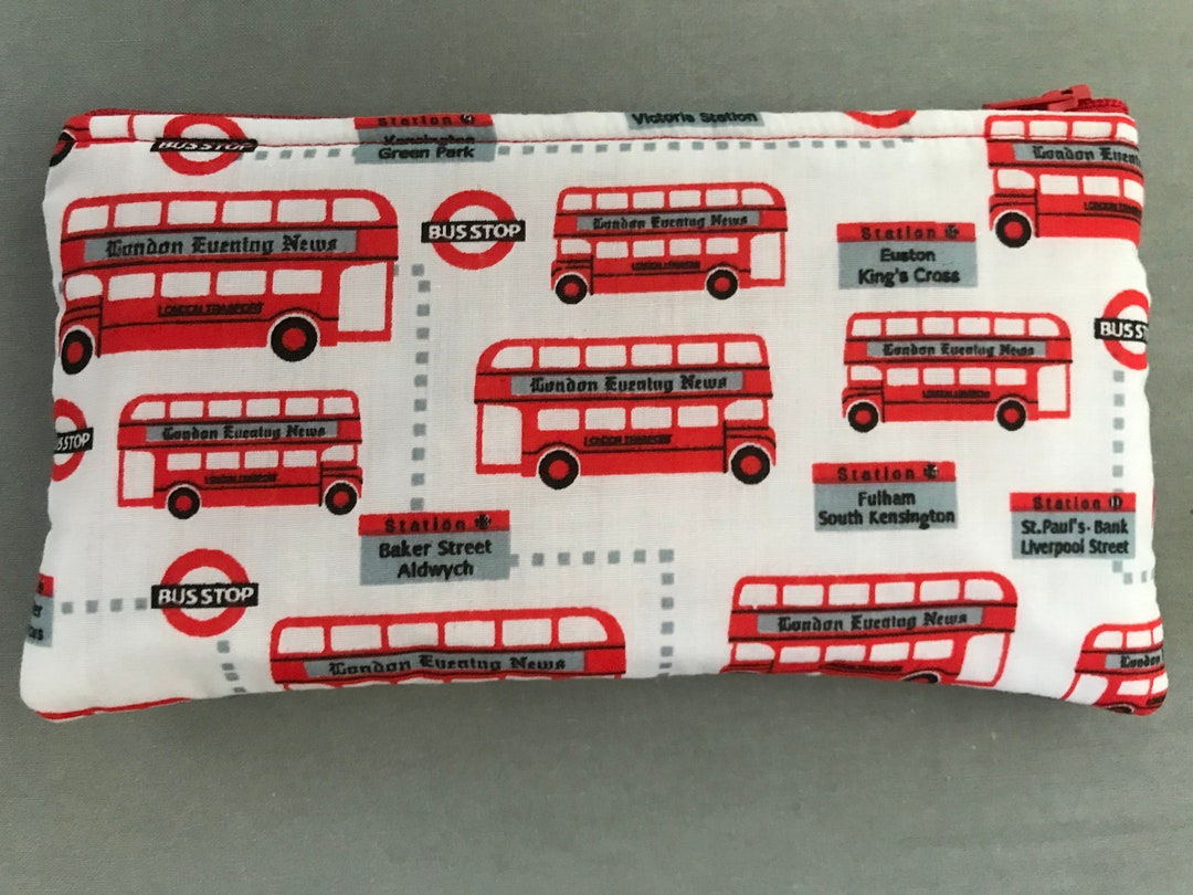 London Buses Fabric Handmade Carefully Crafted Pencil Cases - Etsy UK