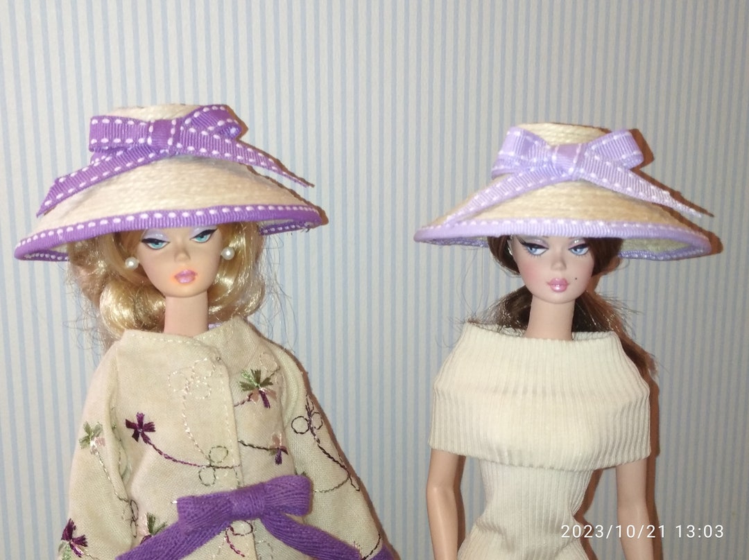 Beige and Purple/lilac Hemp Hats for Barb-ie Silkstone Poppy - Etsy