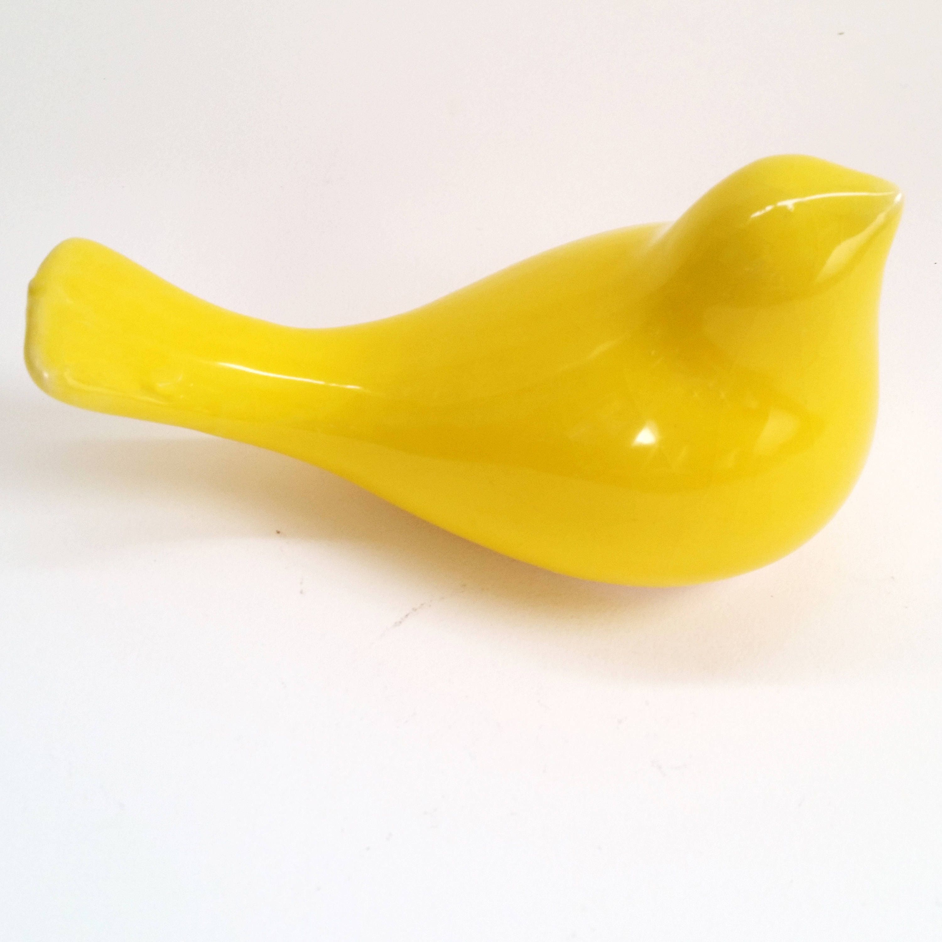 Yellow Ceramic Bird Yellow Bird Figurine Handmade Pottery | Etsy
