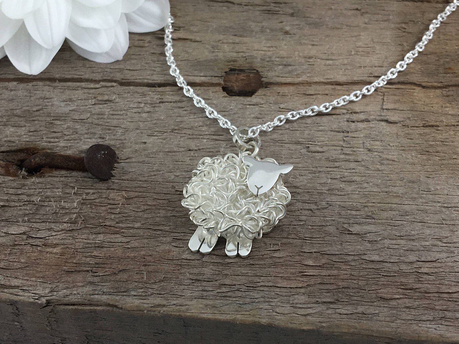 9ct Rose gold & Silver sheep necklace individually hand | Etsy