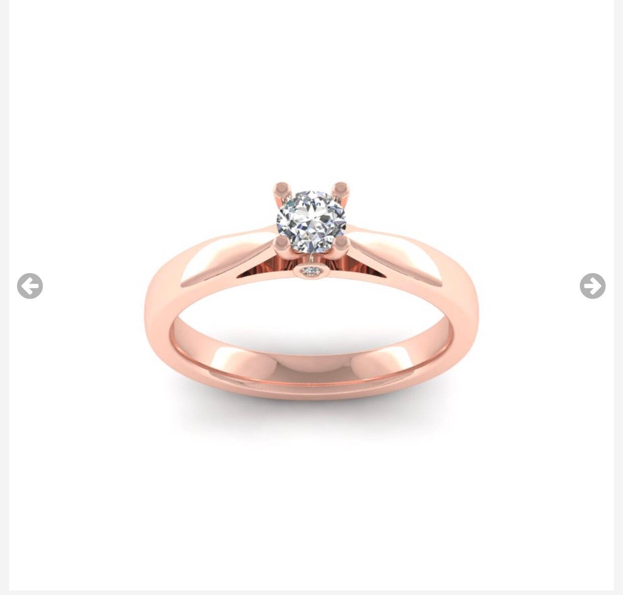 9ct Rose gold solitaire Diamond engagement ring 0.25ct | Etsy