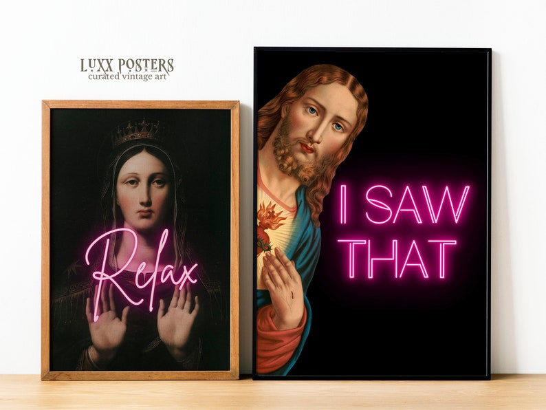 Funny Renaissance Art Prints: Eclectic Maximalist Home Decor (digital ...
