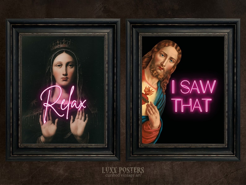 Funny Renaissance Art Prints: Eclectic Maximalist Home Decor (digital ...