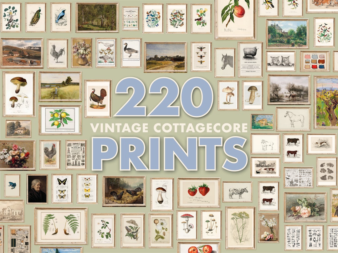 220 Vintage Art Prints: Cottagecore Gallery Wall Set (digital Download ...