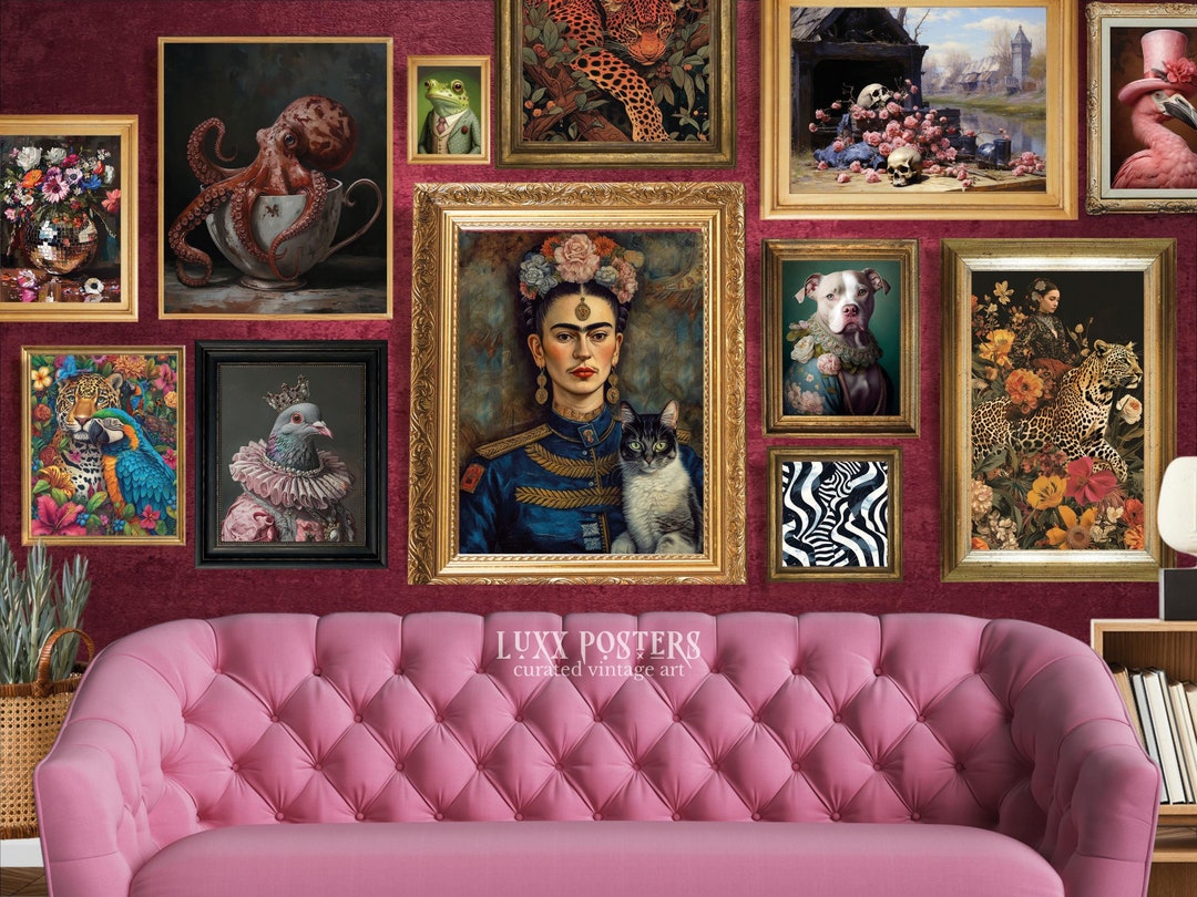 Eclectic Animal Prints SET of 12 Funky Animal Wall Art Vibrant ...