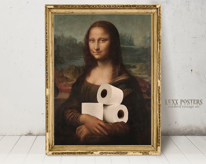 Funny Bathroom Altered Art, Eclectic Extra Large Wall Art, Maximalist ...