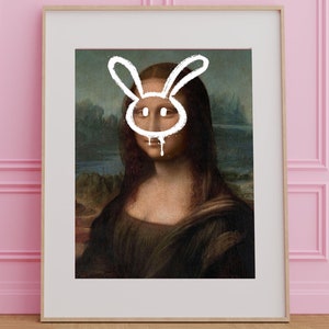 Mona Lisa Graffiti Art Print: Eclectic Maximalist Decor (digital ...