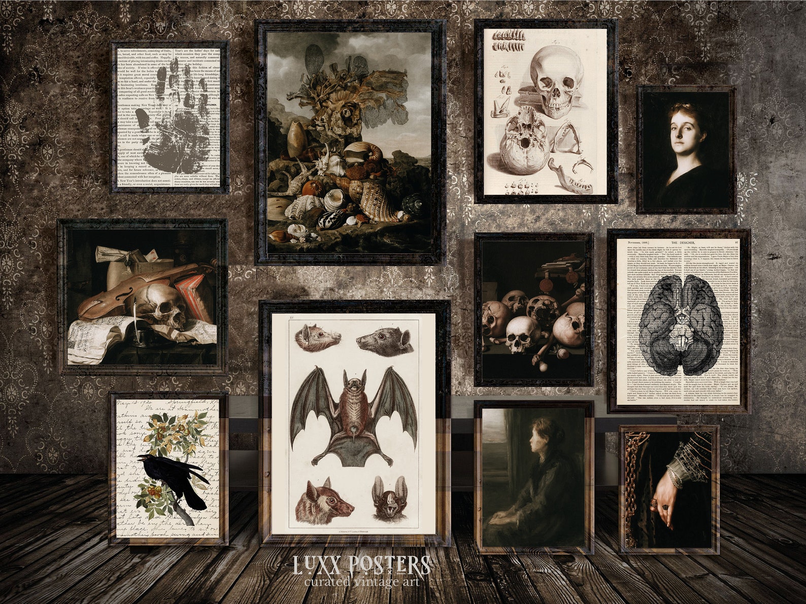 Macabre Goth Room Decor | Dark Moody Gallery Wall Art | Occult Decor ...