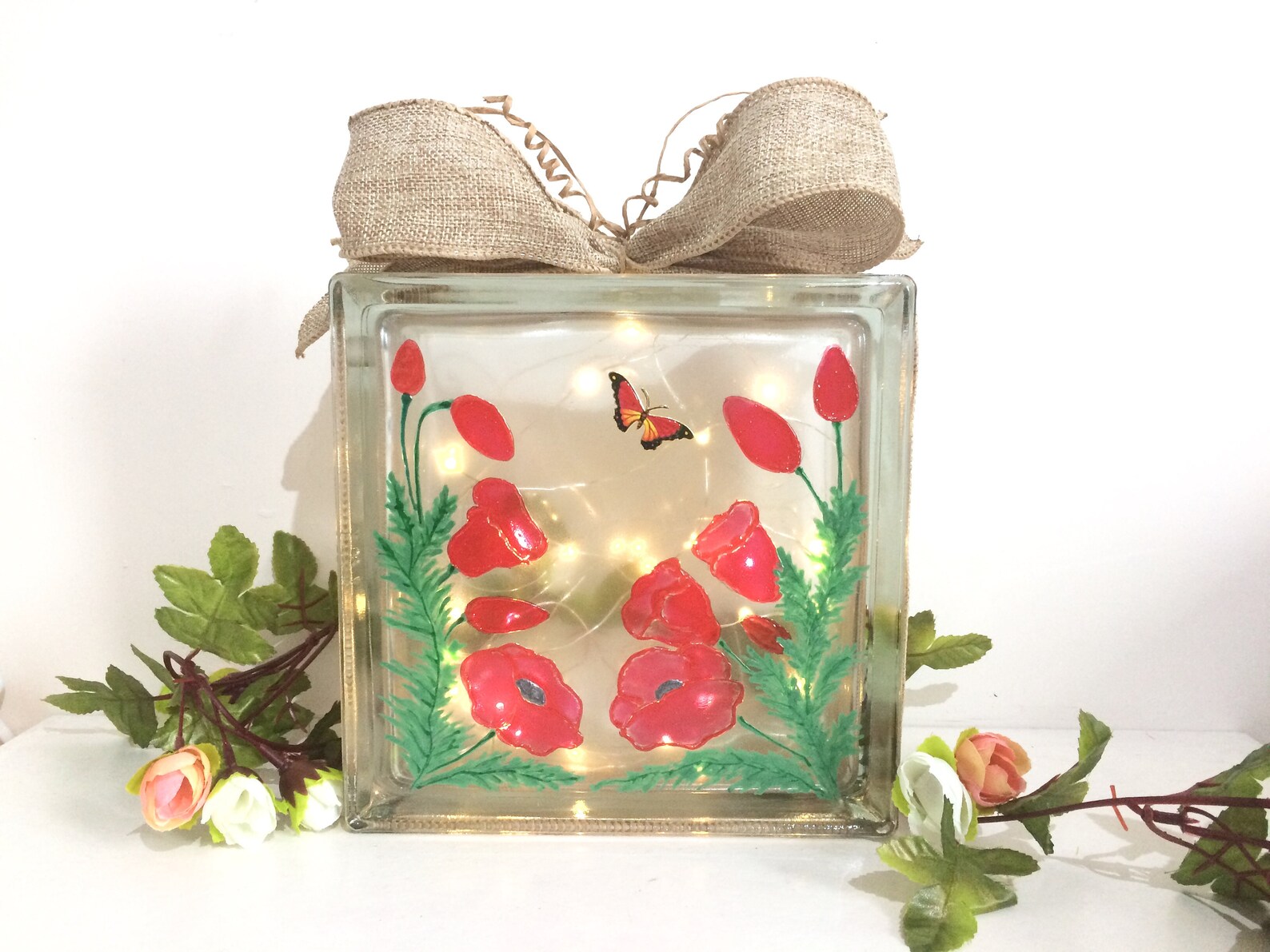 Hand Painted Poppy Light Poppy Themed Gift Poppy Decor - Etsy UK