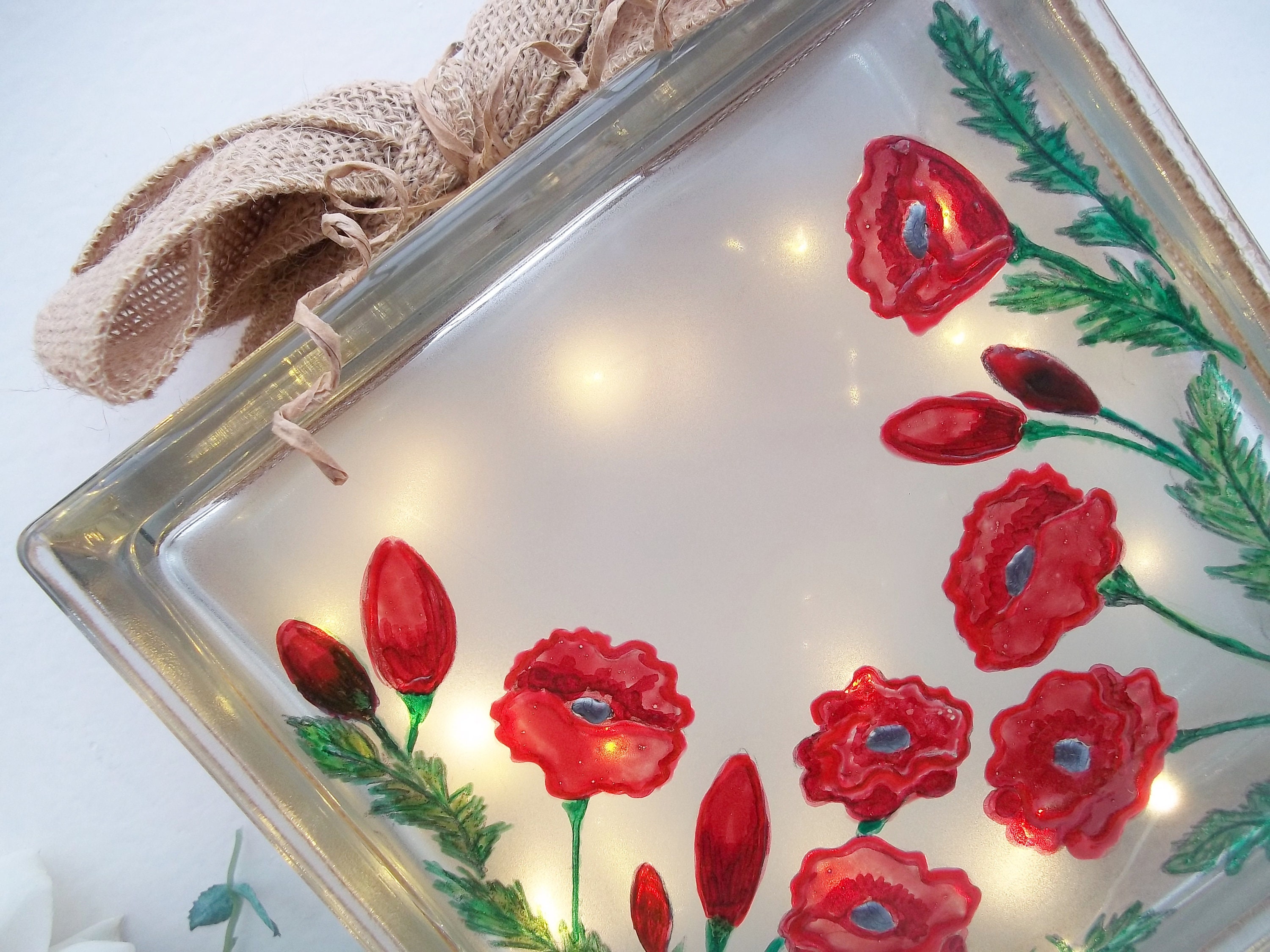 Hand Painted Poppy Light Poppy Themed Gift Poppy Decor - Etsy UK