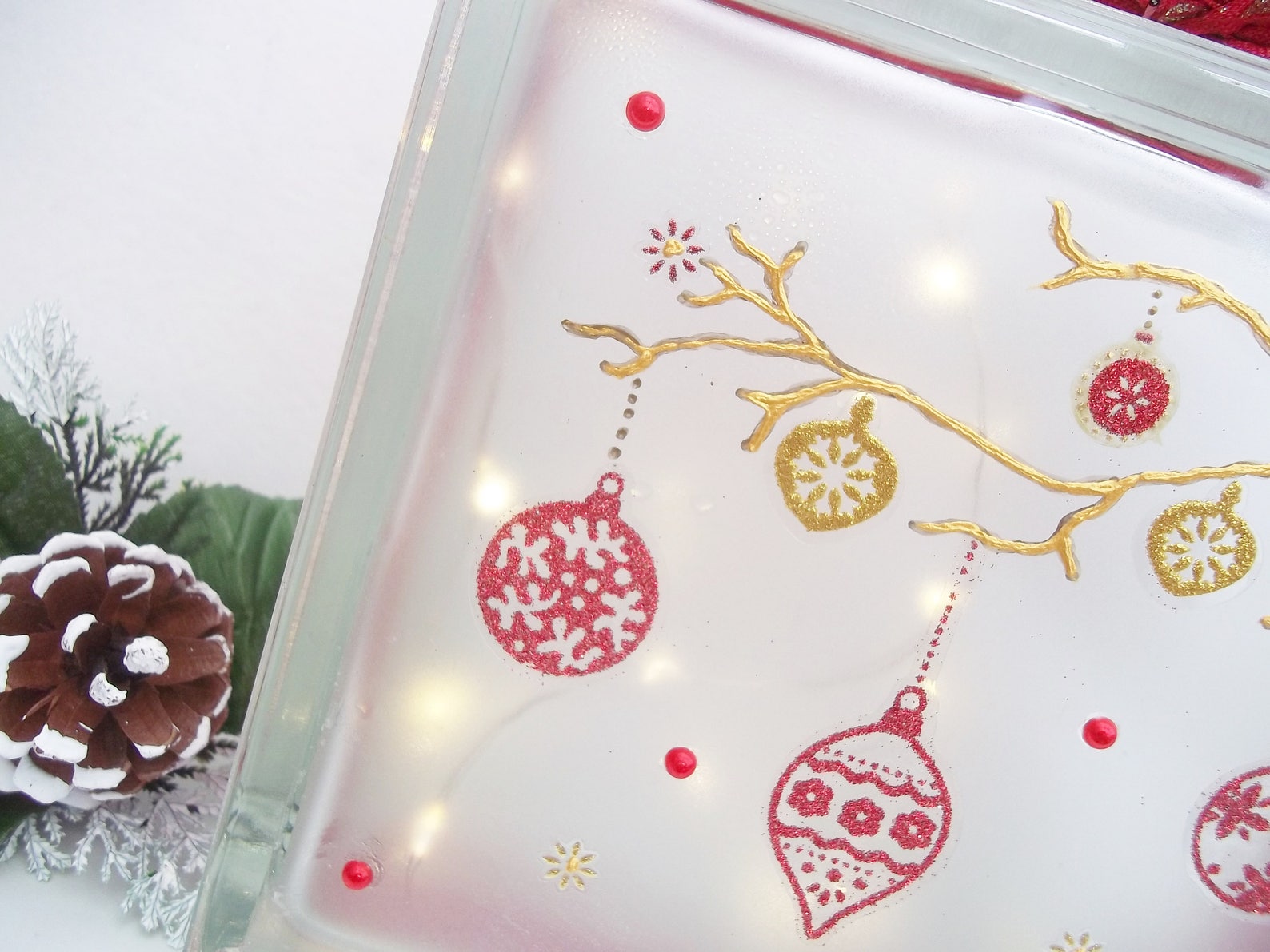 Christmas Light Christmas Decoration Christmas Glass Block - Etsy