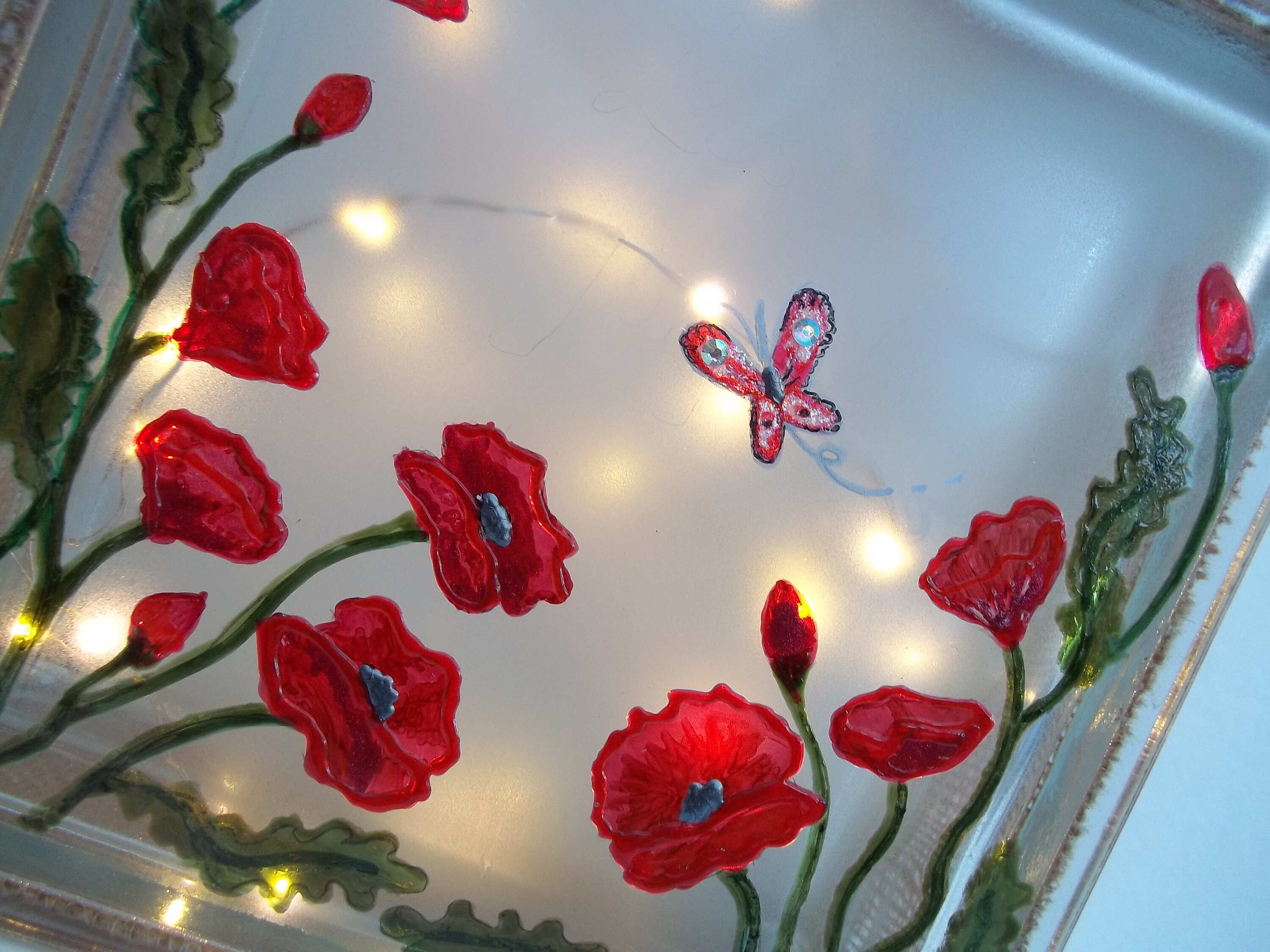 Hand Painted Poppy Light Poppy Themed Gift Poppy Decor - Etsy UK