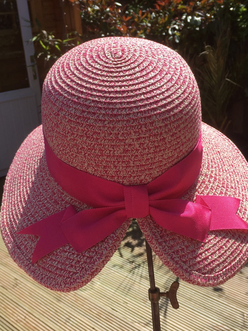 Pink Straw Sun Bonnet - Etsy