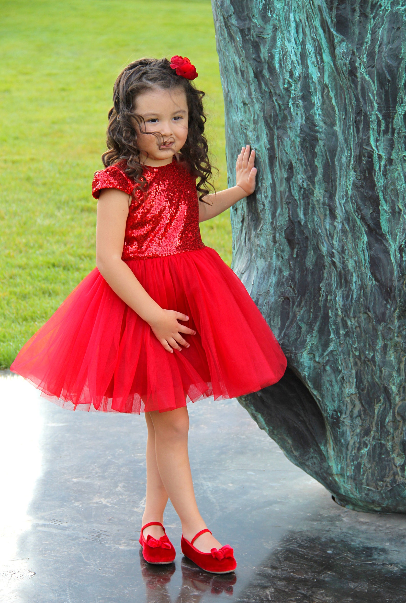 Sequin Flower Girl Dress Girls Red Party Dress Lil Girls - Etsy Canada