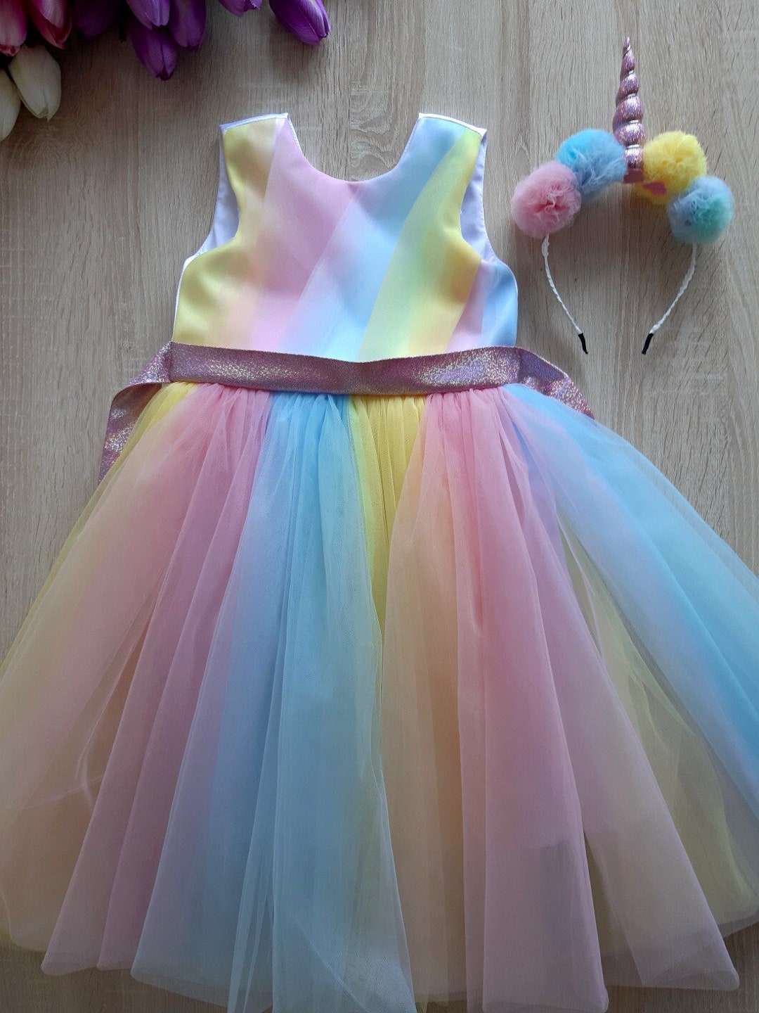 Unicorn Inspired Dress, Birthday Party Dress, Flower Girl Dress Tulle ...