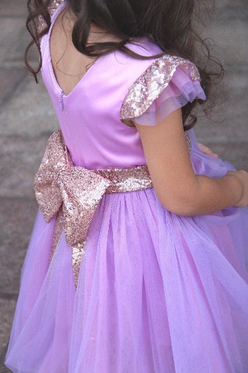 Lilac Flower Girl Dress Girls Tulle Birthday Party Dress | Etsy