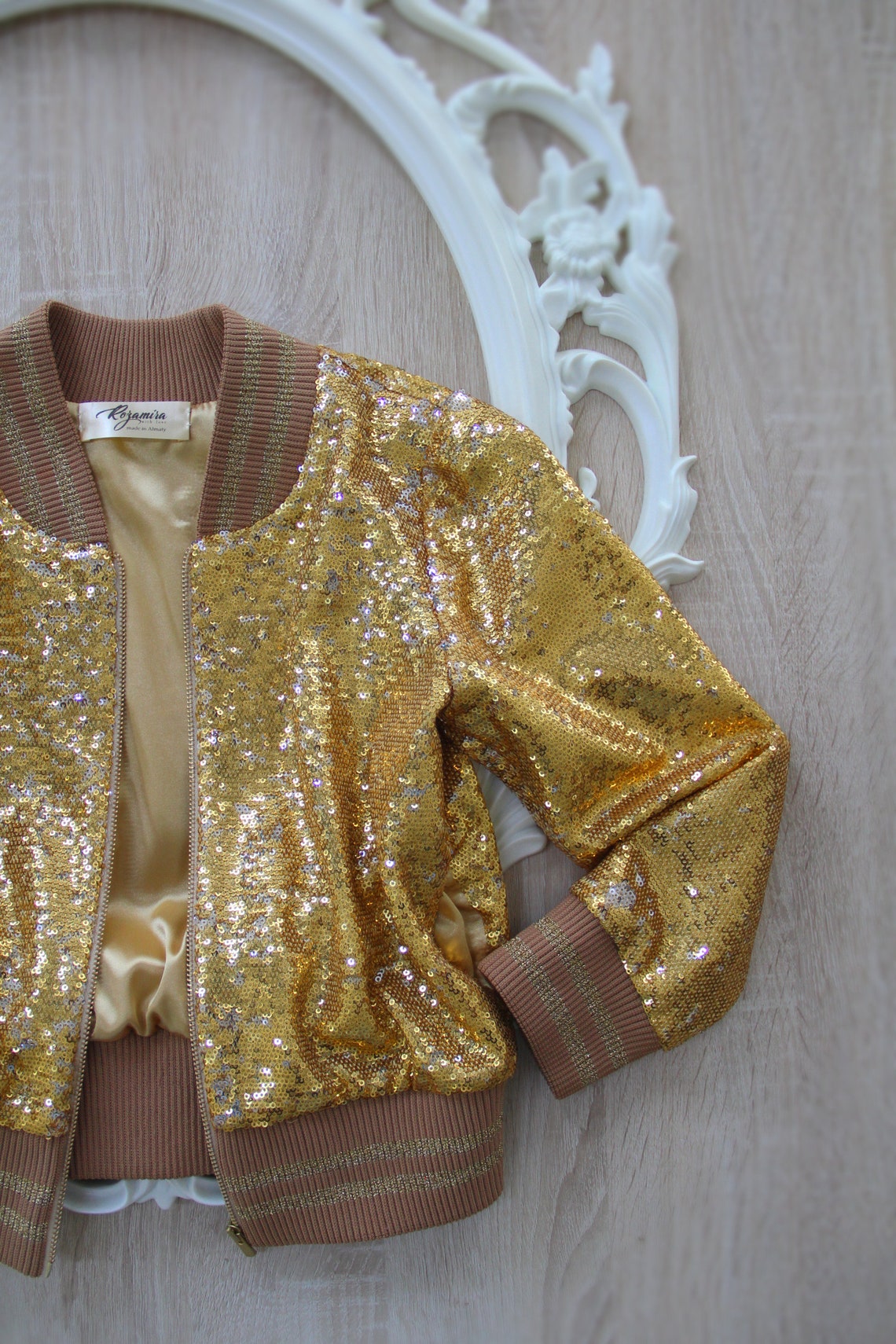 Children Gold Sequin Bomber Kids Sequin Jacket Gold Sparkle - Etsy