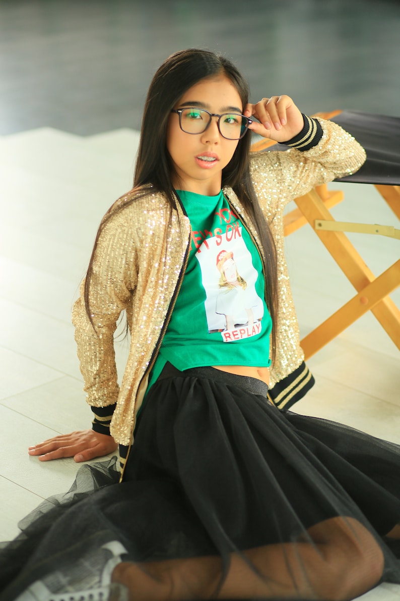 Girls Gold Sequin Jacket Kids Sequin Jacket Rose Gold Jacket - Etsy