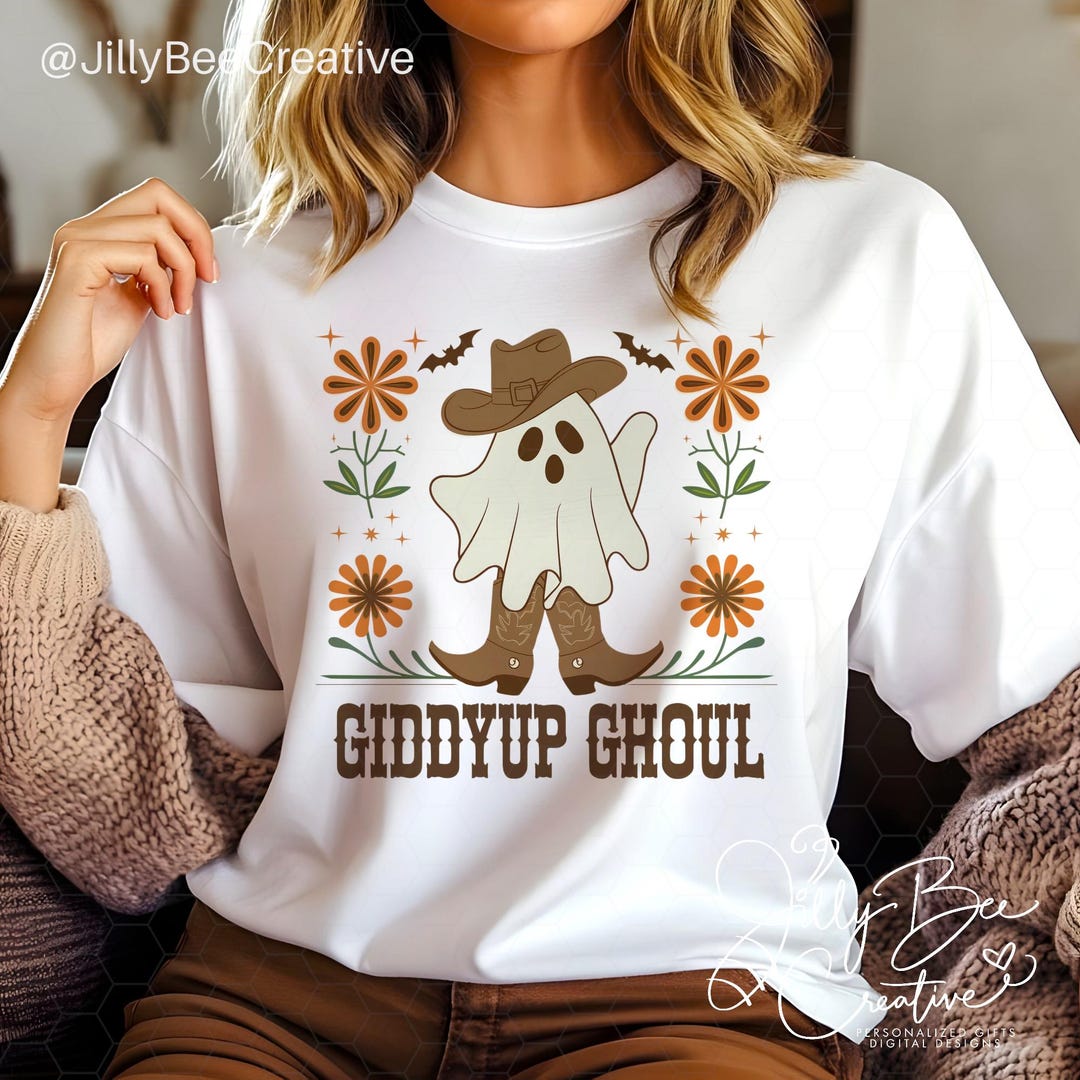 Png File for Sublimation, Giddyup Ghoul Halloween Design, Cowboy Ghost ...