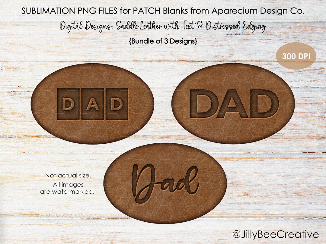 DIGITAL DESIGN | Adhesive Oval Patch Bundle Sublimation Blank | Saddle Leather With Distressed ...