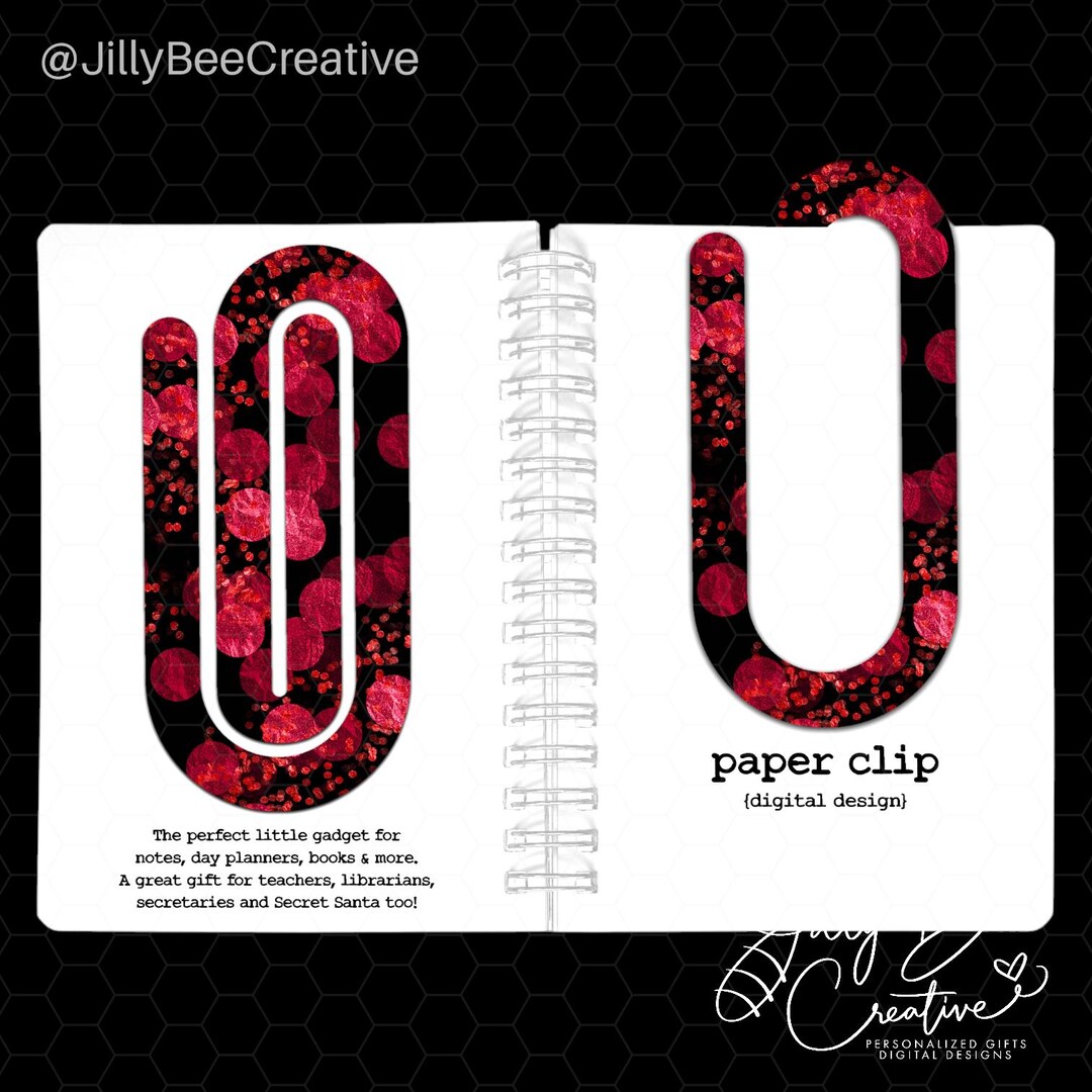 Paperclip Sublimation Design, Png File Sublimation Blank, Red Bokeh ...
