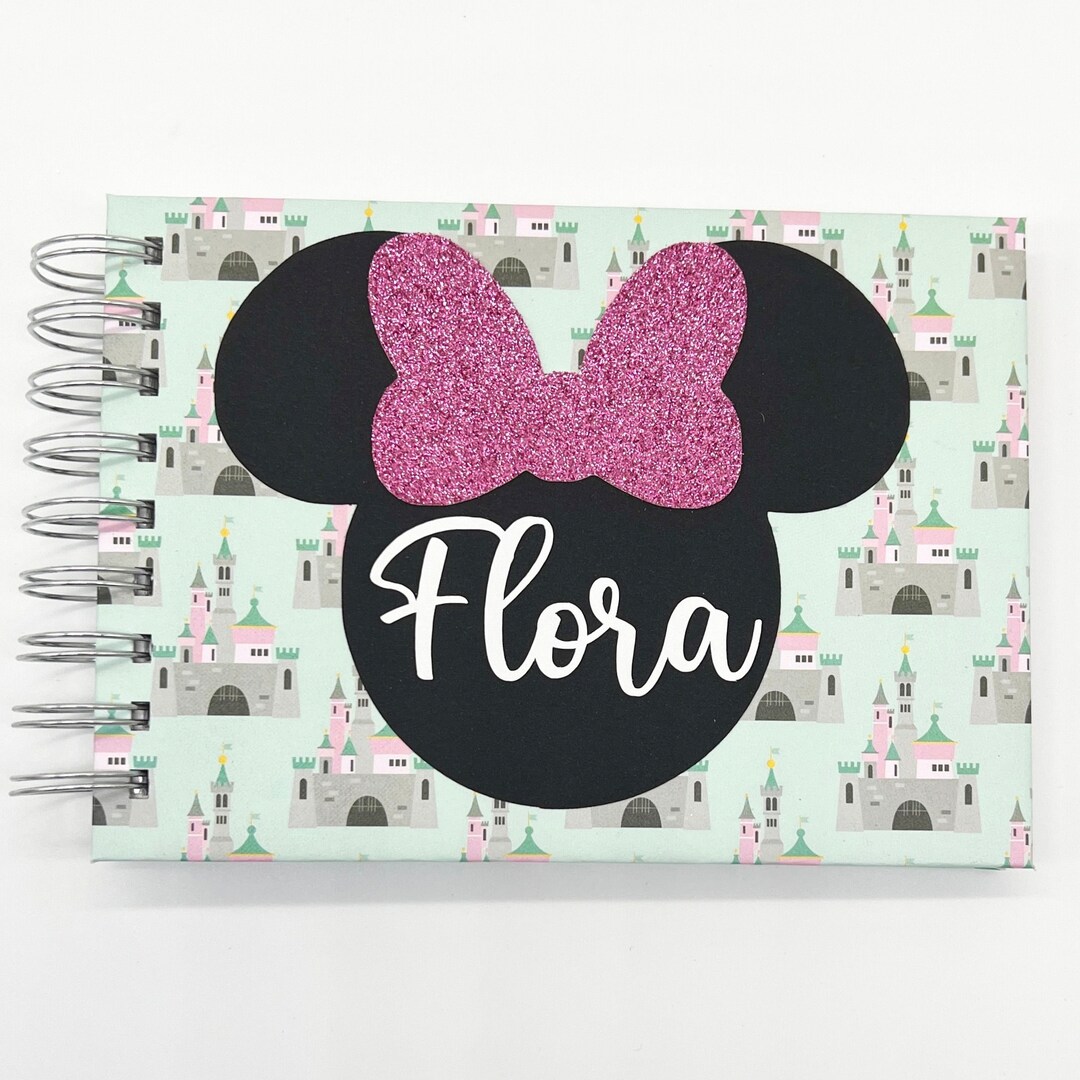 Disney Autograph Book, Minnie Mouse With Glitter Bow, Disney Castle ...