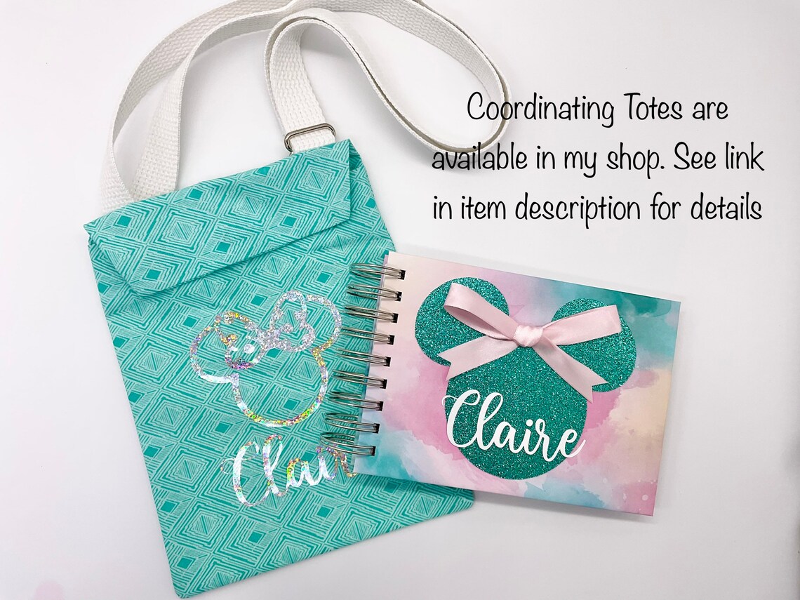 Personalized Disney Autograph Book Custom Minnie Mouse Aqua - Etsy