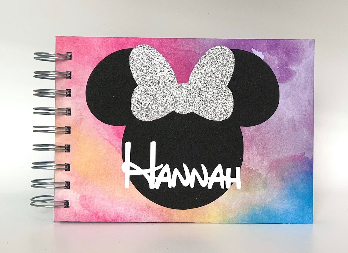 Disney Autograph Book Minnie Mouse Rainbow Watercolor Disney - Etsy