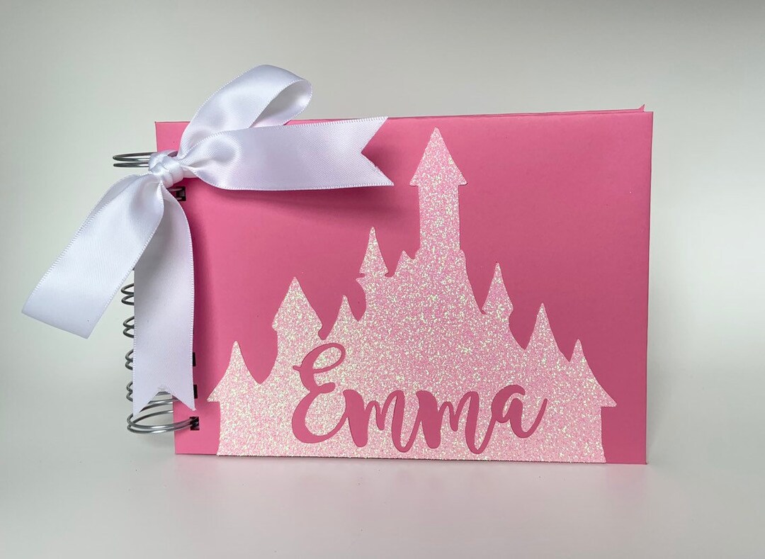Disney Autograph Book Pink Glitter Disney Princess Castle Personalized ...