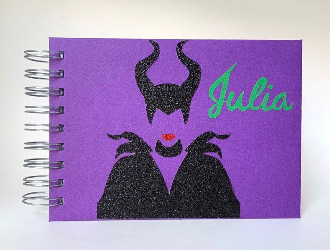 Disney Autograph Book Maleficent Personalized Glittery Black - Etsy