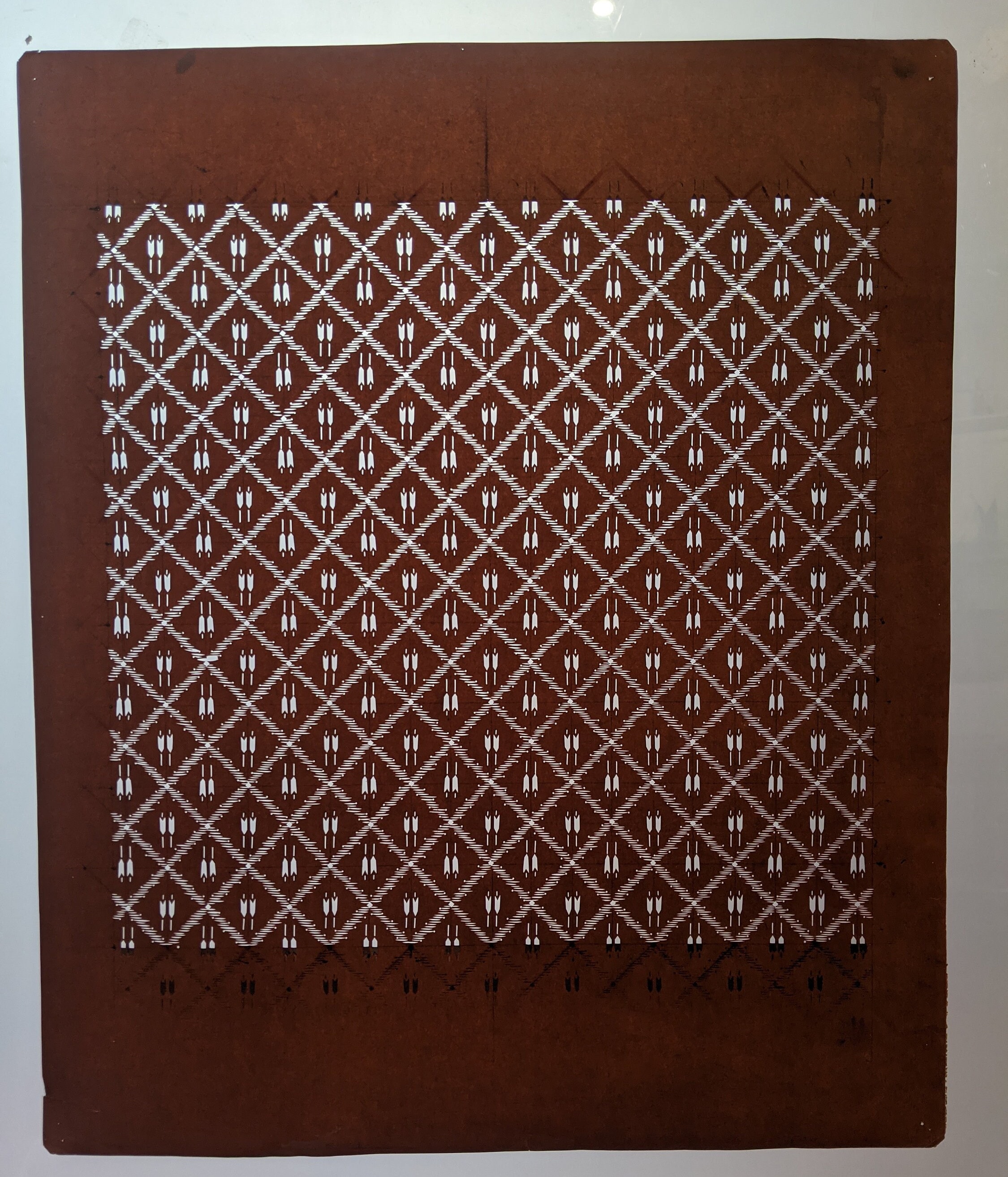 Original Vintage Yabane Feather Arrow Pattern Japanese Katagami Stencil ...