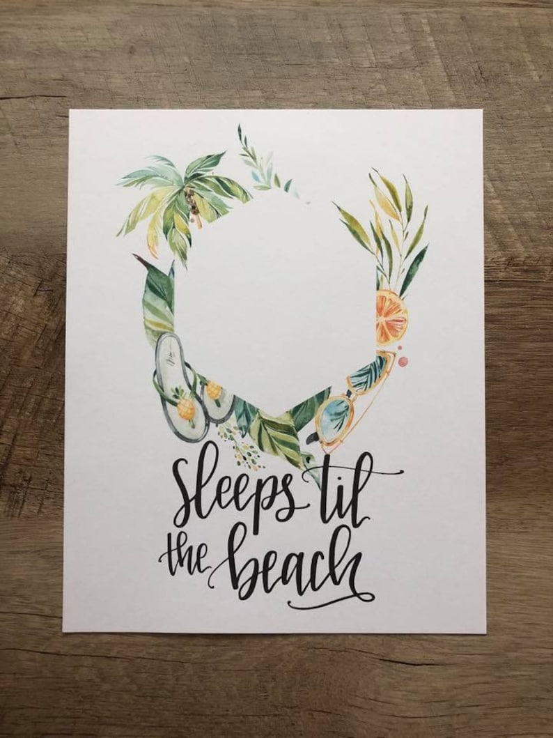 Beach Vacation Countdown | Printable Download PDF | Hand-lettered ...