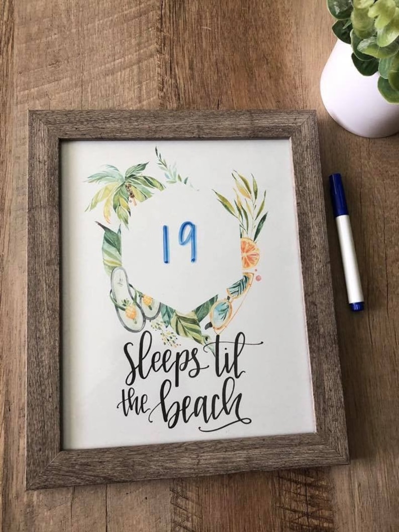 Beach Vacation Countdown | Printable Download PDF | Hand-lettered ...