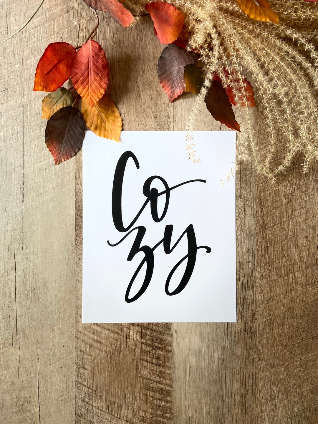 Cozy Print | Hand-lettered | Autumn Winter Seasonal Decor | Wall Art ...