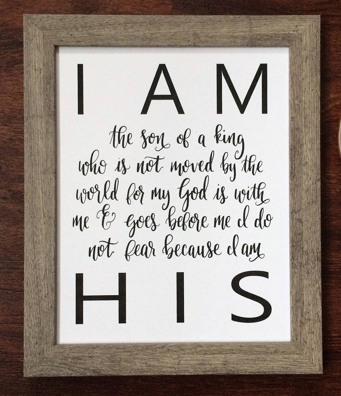 I Am His Son Hand Lettered Digital Download Print Baptism - Etsy