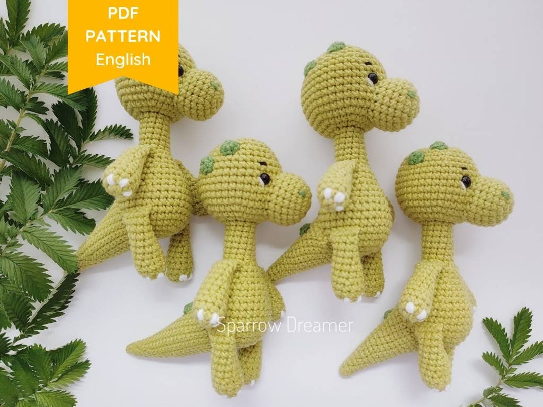 Crocheted Diplodocus PATTERN, Crochet Mini Dinosaur, Easy Amigurumi ...