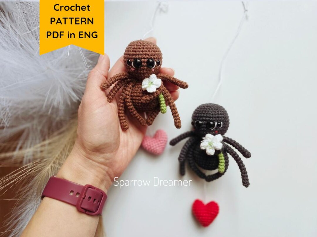 Spider With Heart Crochet Pattern: Valentine Amigurumi Tutorial - Cute ...