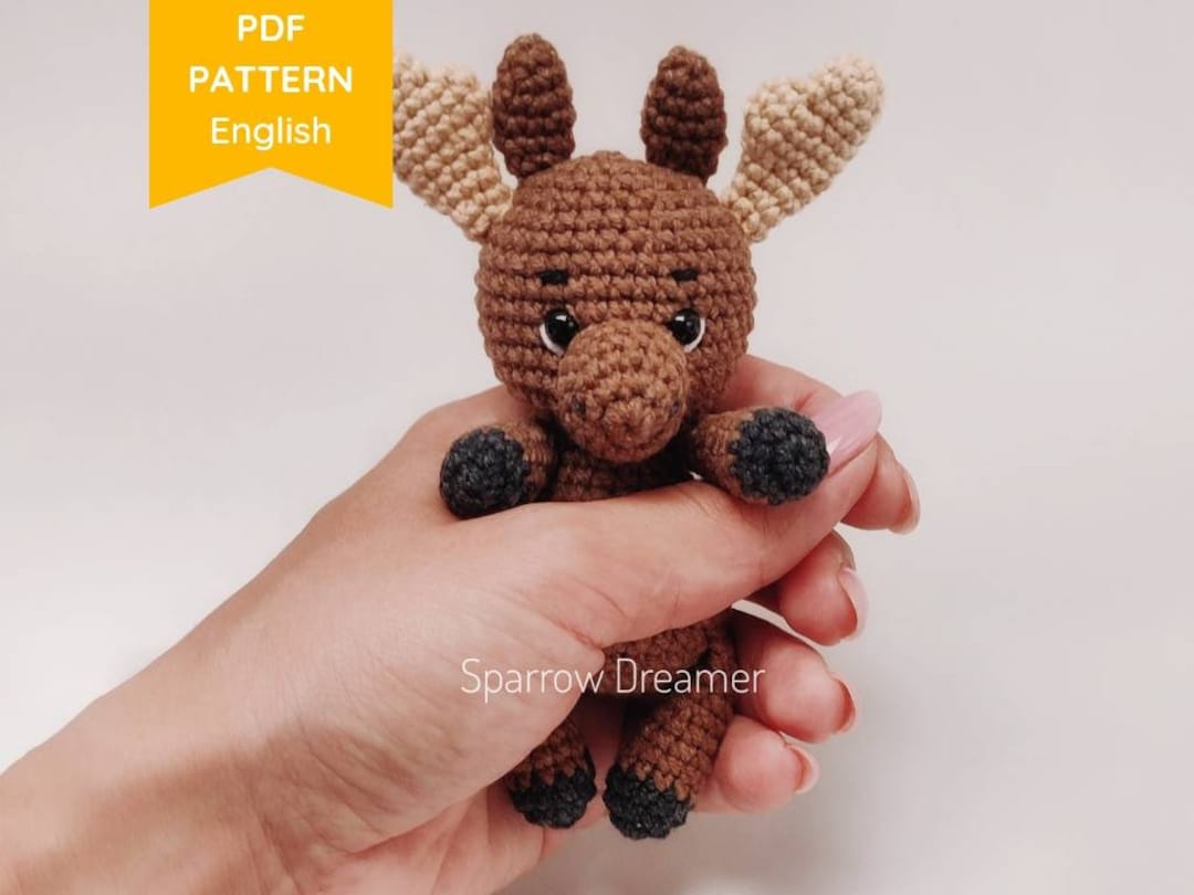PATTERN Crochet Moose, PDF Amigurumi Tutorial in English, Mini Stuffed ...