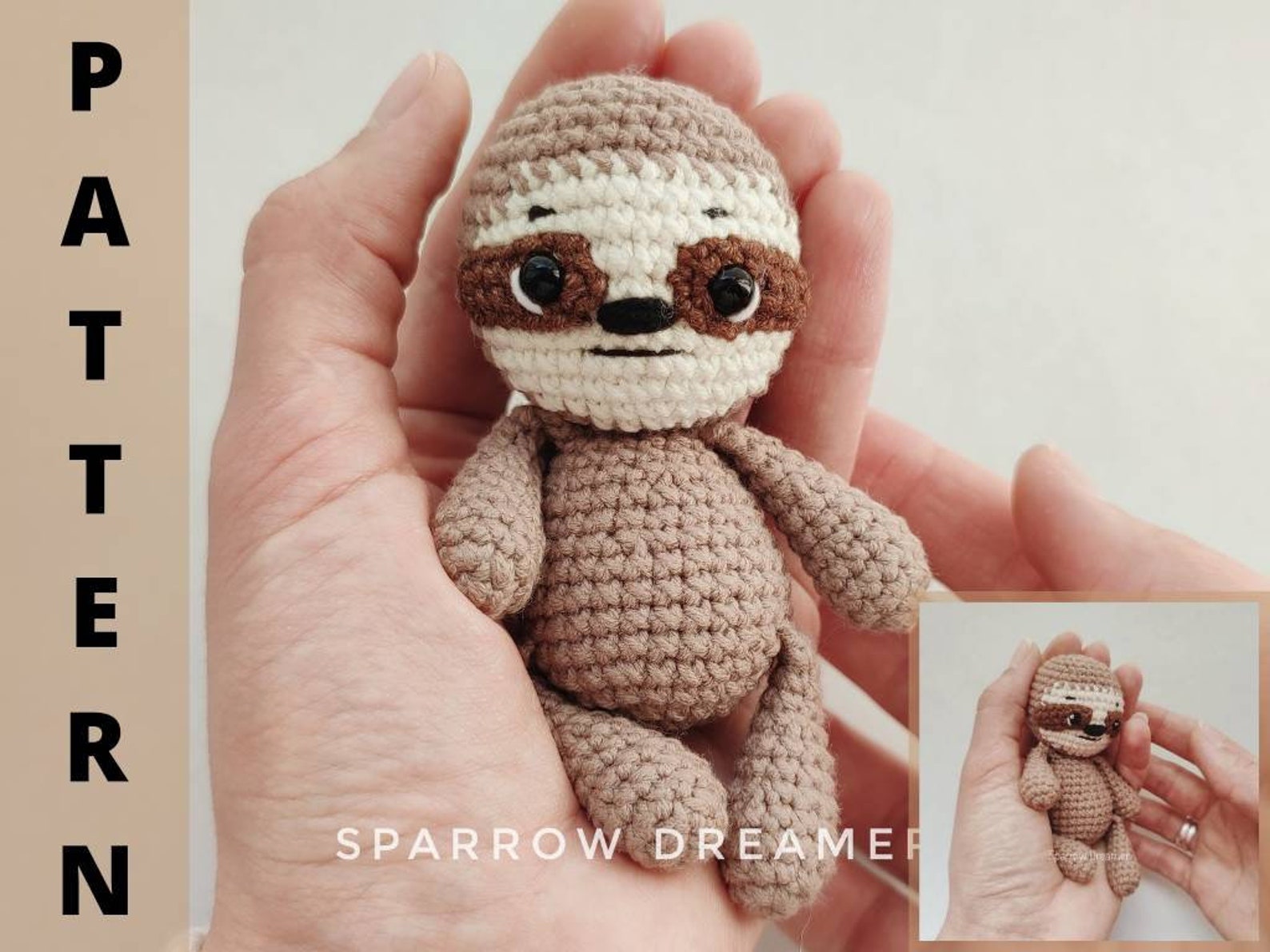 Crochet PATTERN Tiny Sloth Toy Easy Crochet Sloths Pattern - Etsy