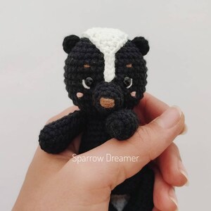 Crochet Skunk Amigurumi Pattern: Mini Woodland Animal (PDF Tutorial in ...