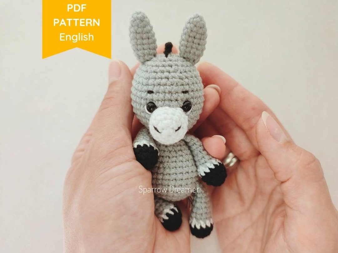 Crochet Donkey PATTERN, Crochet Farm Tiny Animals, Donkey Amigurumi ...