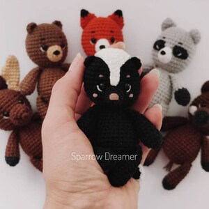 Crochet Skunk Amigurumi PATTERN, Mini Woodland Animal Easy Crochet ...