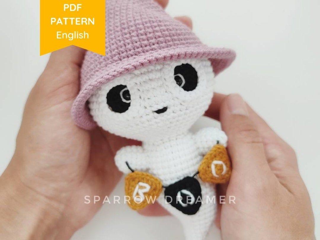 Crochet Ghost in a Hat, Amigurumi Halloween PATTERN, Easy Tutorial PDF ...