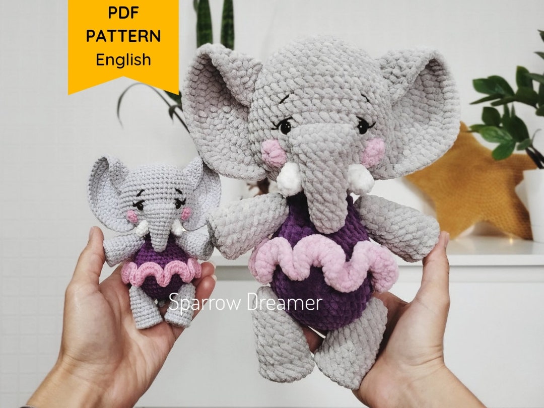 Crochet Elephant Pattern: Stuffed Ella Amigurumi Tutorial (PDF in ENG ...