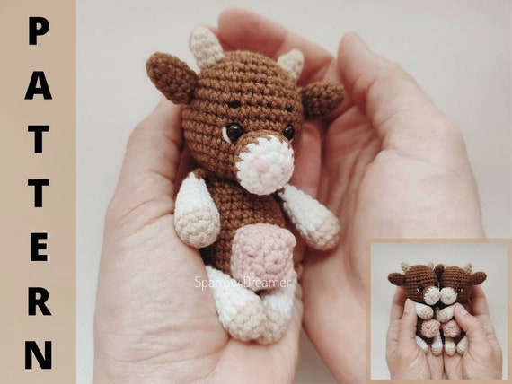 Crochet PATTERN Tiny Cow Toy Farm Mini Animals Crochet Cow - Etsy