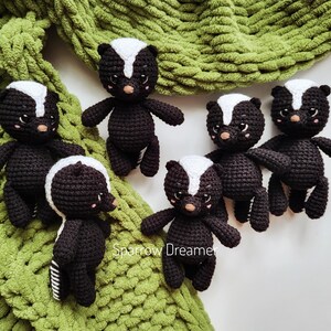 Crochet Skunk Amigurumi Pattern: Mini Woodland Animal (PDF Tutorial in ...