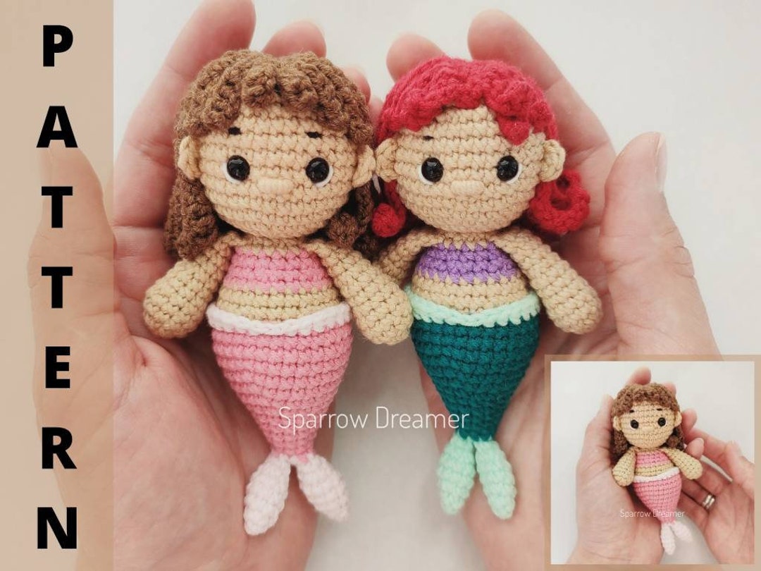 Amigurumi PATTERN Crochet Mini Mermaid Doll Kawaii Ocean Mini - Etsy