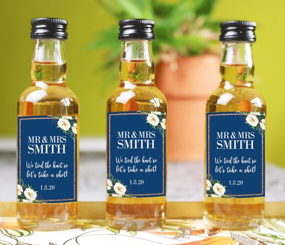 Set of 6 Mini Liquor Bottle Labels Wedding Favour Stickers - Etsy