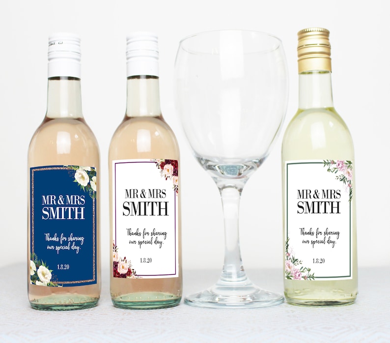 Mini Personalized Mini Wine Bottle Labels Wedding Guests in - Etsy