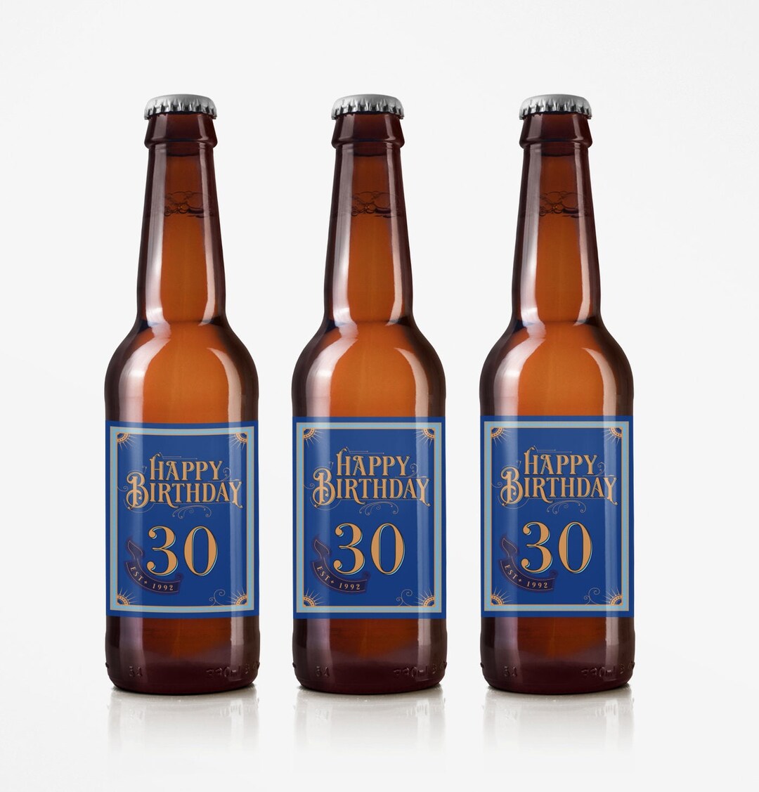 3 Birthday Beer Labels 30th Birthday Gift for Him Brother - Etsy